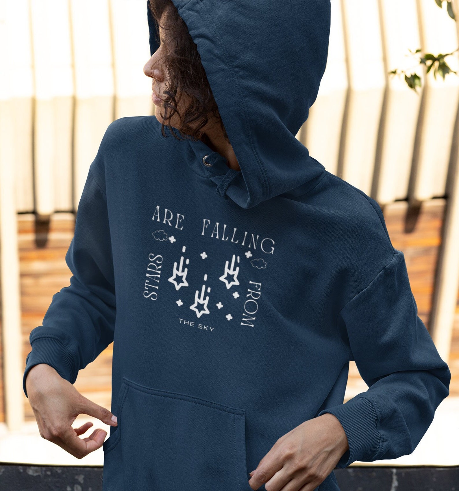 Hoodie "falling Stars From the Sky" City Modern Urban Fashion Street ...