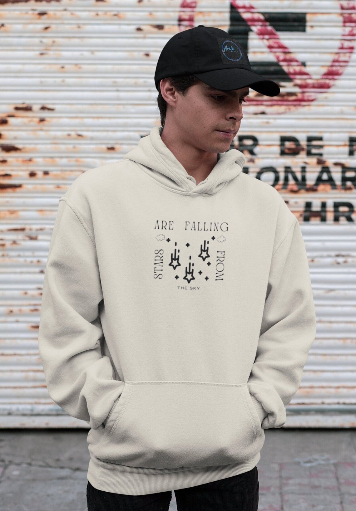 Hoodie "falling Stars From the Sky" City Modern Urban Fashion Street ...