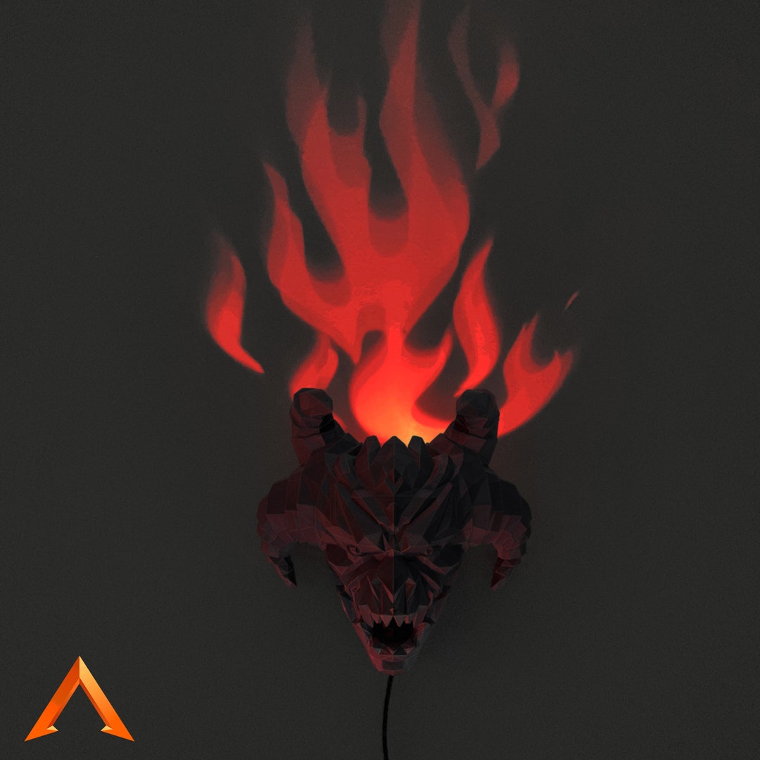 LED Demon Wall Light, 3D Printed Wall Decoration - Etsy UK