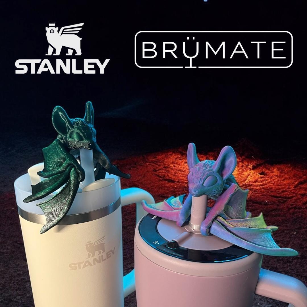 Bat Straw Topper for Stanley & Brumate, Fits 10mm Stanley and 12mm ...