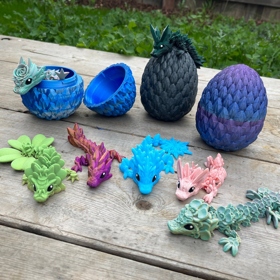 Dragon Egg With Cute Baby Dragon, 3D Printed Articulating Fidget Toy ...