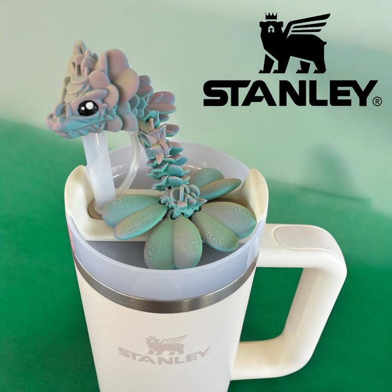Stunning Clover Dragon Straw Topper for Stanley Cup, Fits 20oz, 30oz ...