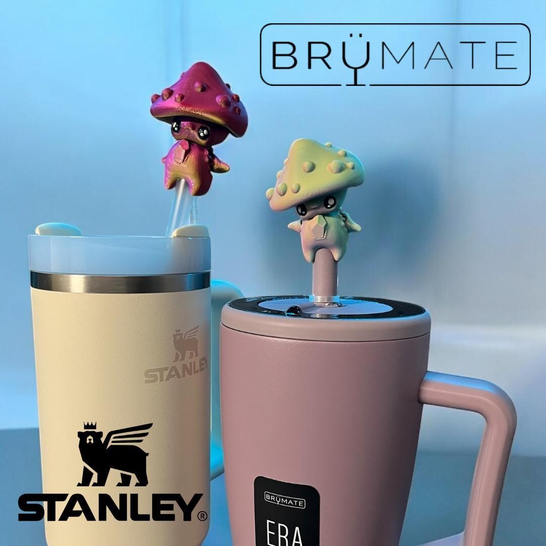 Darling Mushroom Pixie Straw Topper for Stanley & Brumate, Fits 10mm ...