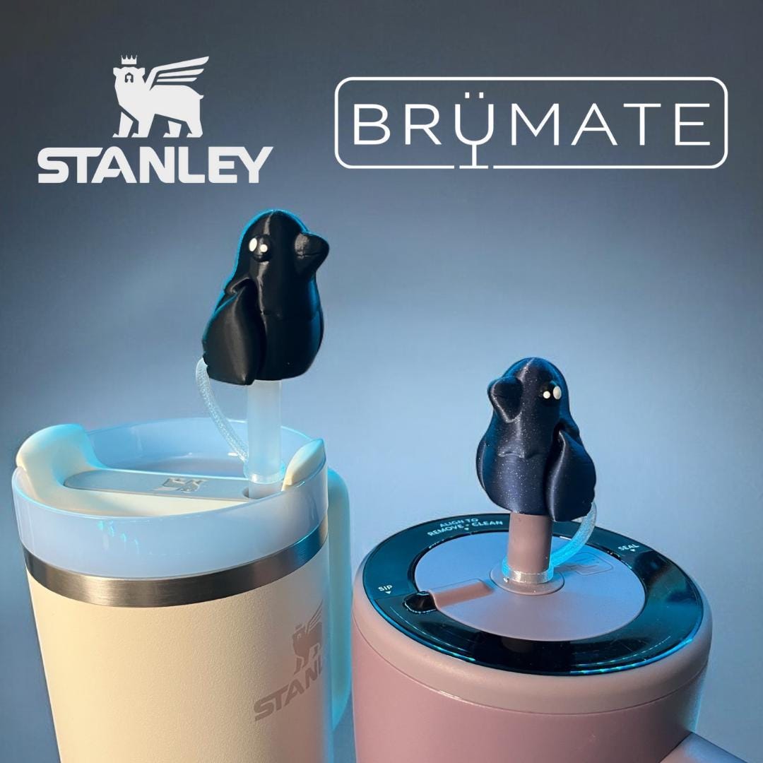 Adorable Baby Crow Straw Topper for Stanley & Brumate, Fits 10mm ...