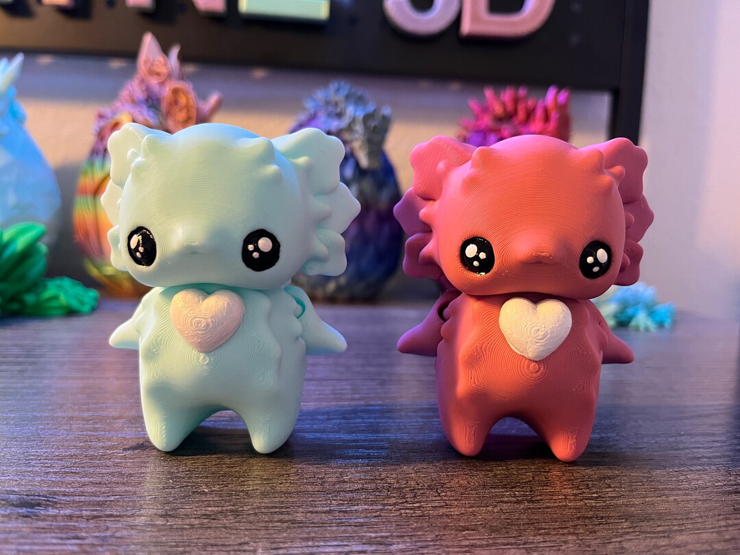 Darling Axolotl Pixie Fidget Toy, 3D Printed Articulating Fidget Toy ...