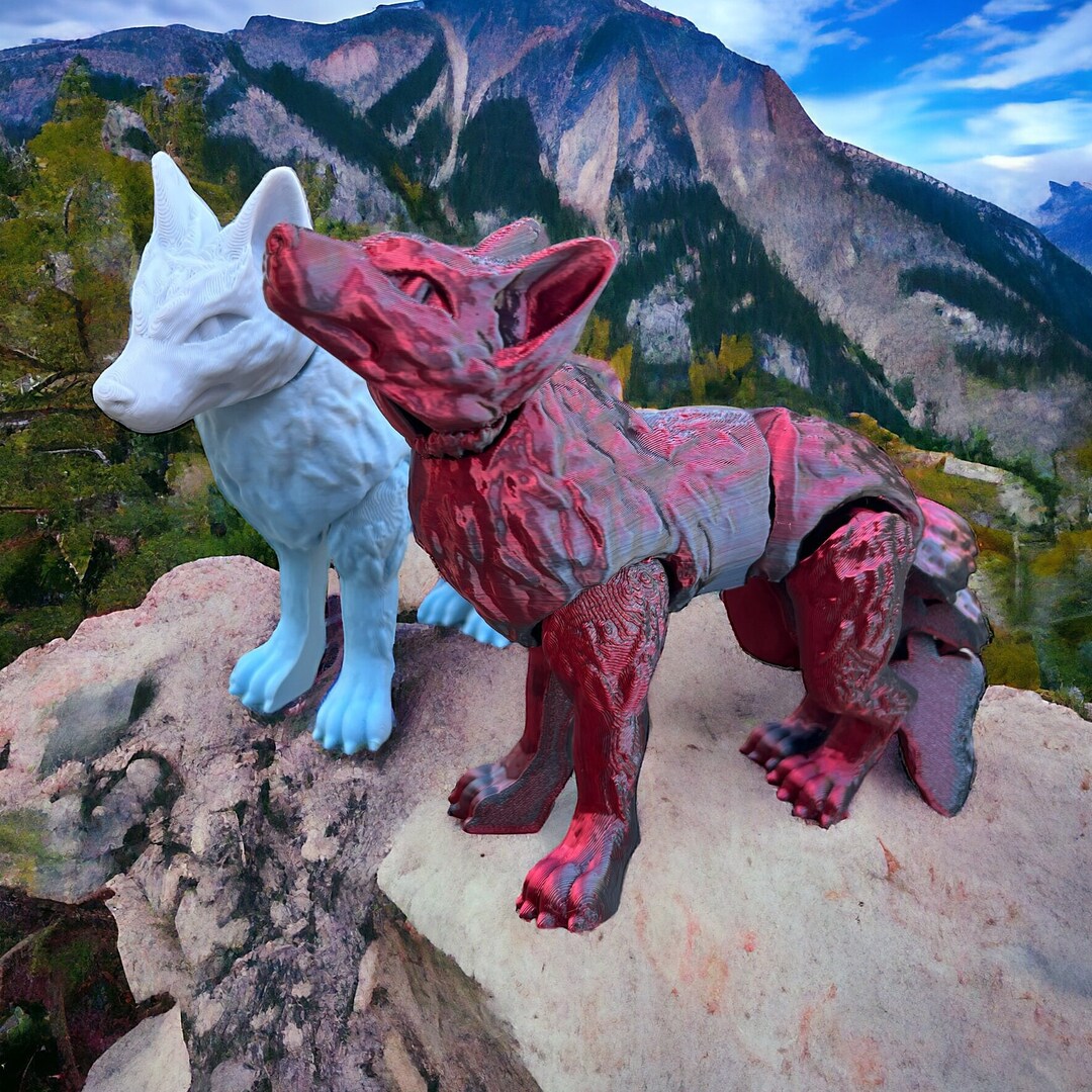 Majestic Flexi Wolf, 3D Printed Articulating Fidget Toy, NEW From ...