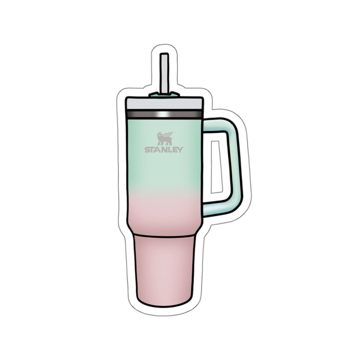 Teal and Pink Stanley Kiss-cut Stickers Tumbler Stickers Stanley ...