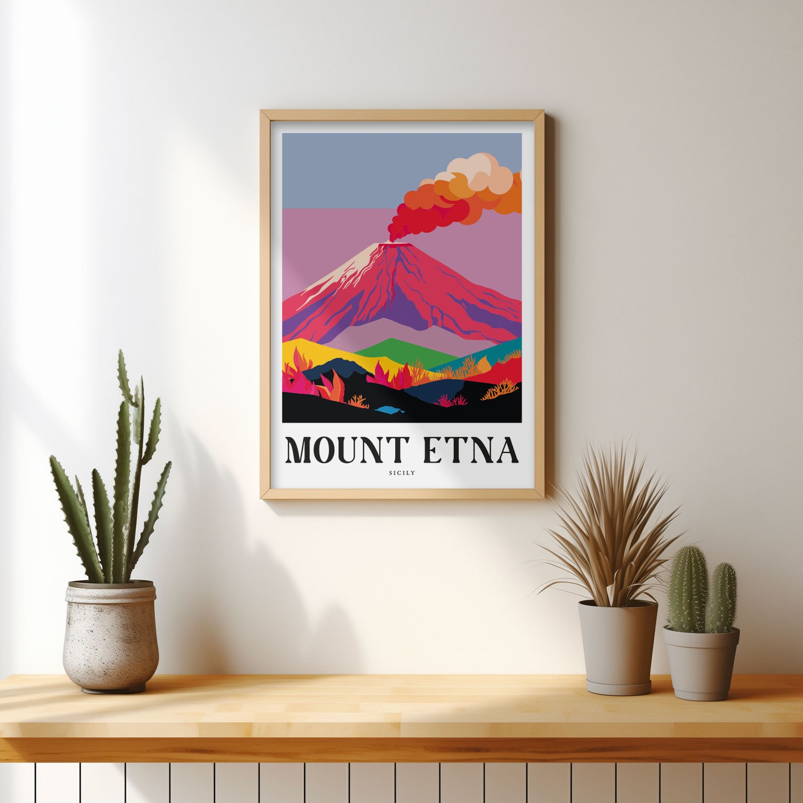 Mount Etna - Sicily - Colourful Digital Poster / Print. Download Files ...