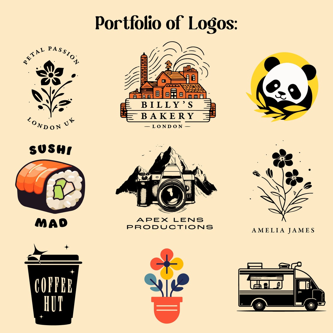 Bespoke Food Shop Logo Design. Branding for Your: Food Stall, Shop ...