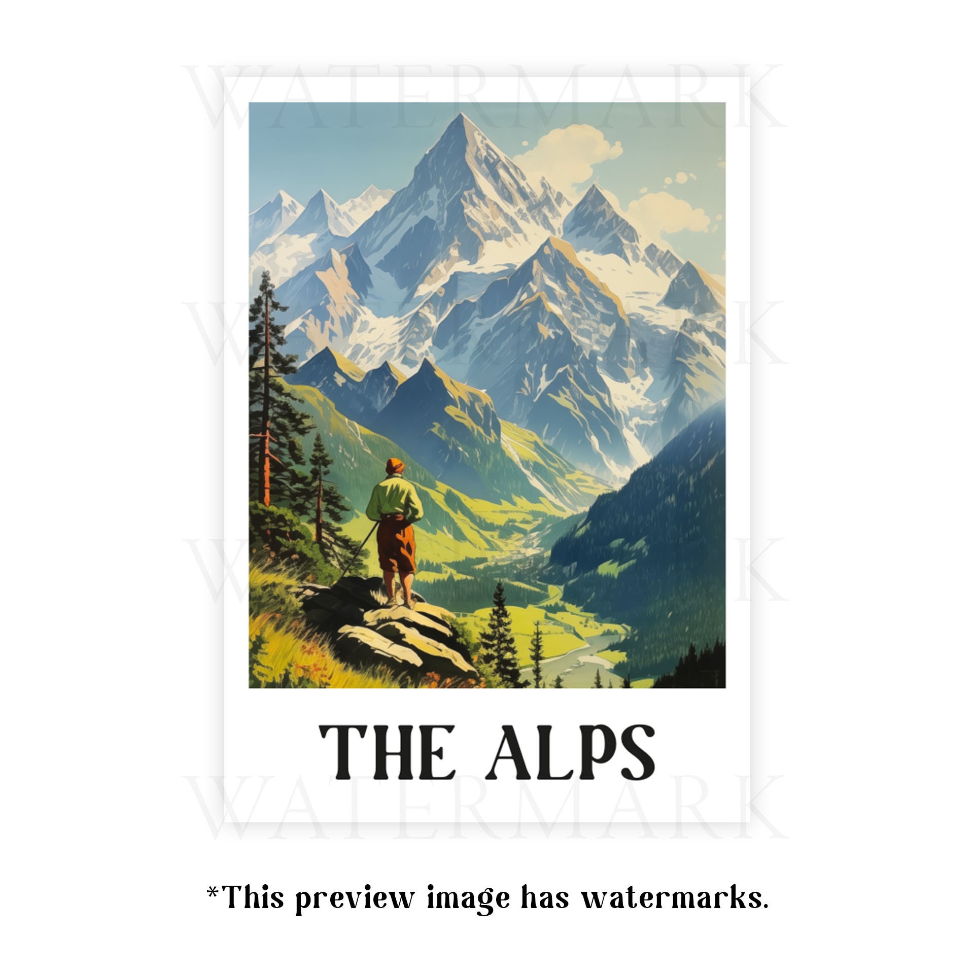 The Alps Poster - Colourful Digital Poster / Print. Download Files ...