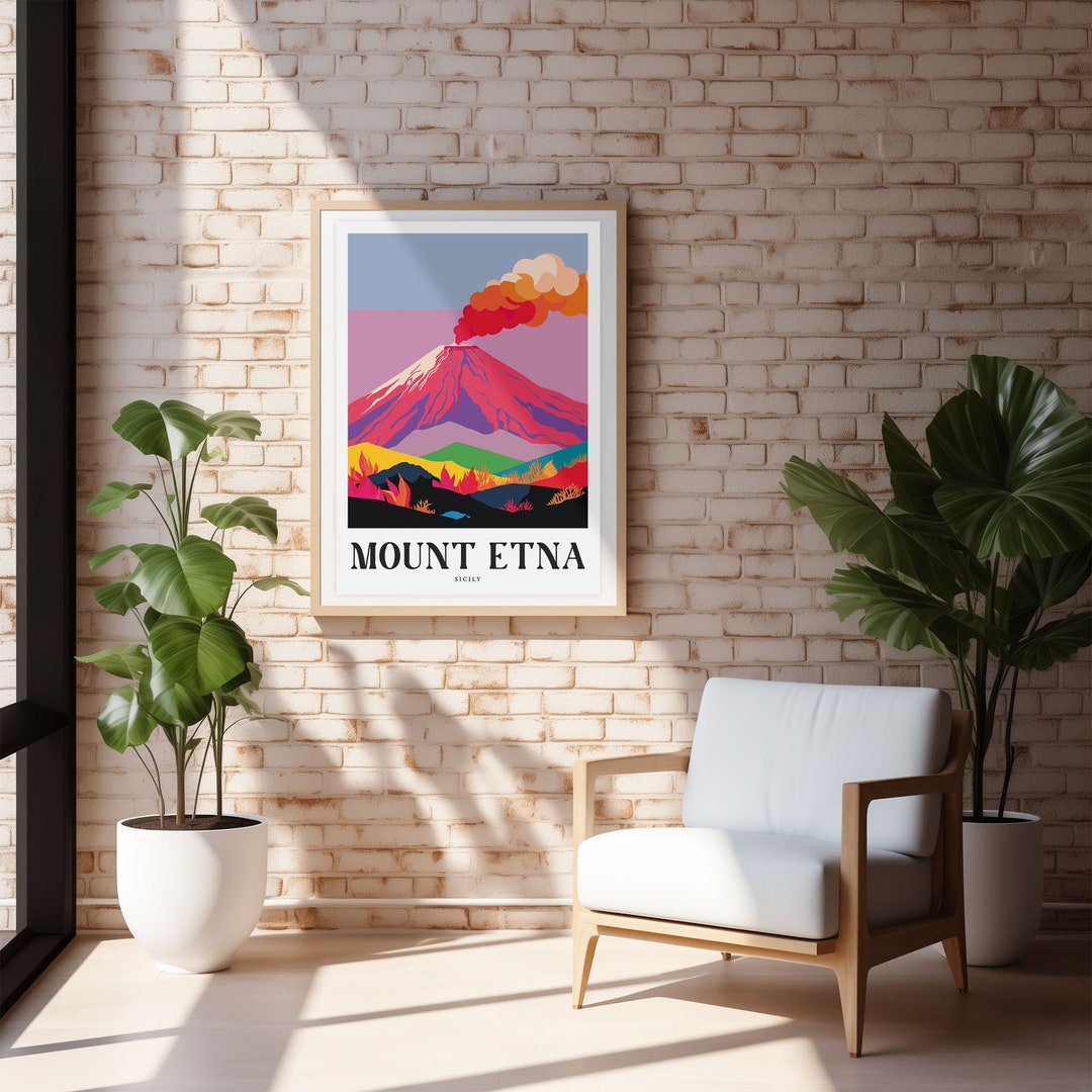 Mount Etna - Sicily - Colourful Digital Poster / Print. Download Files ...