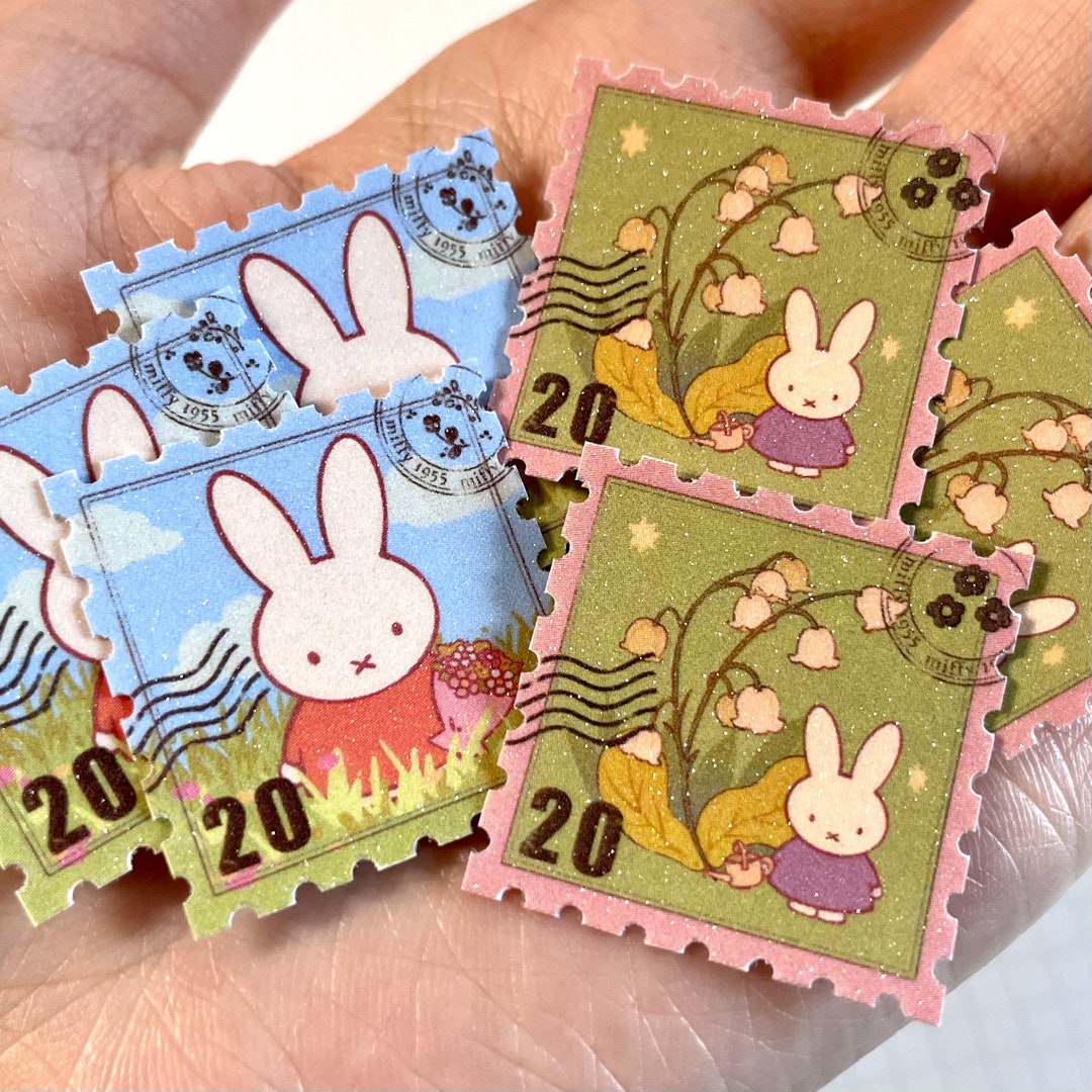 Miffy Stamp Sticker Glitter Sticker - Etsy Australia