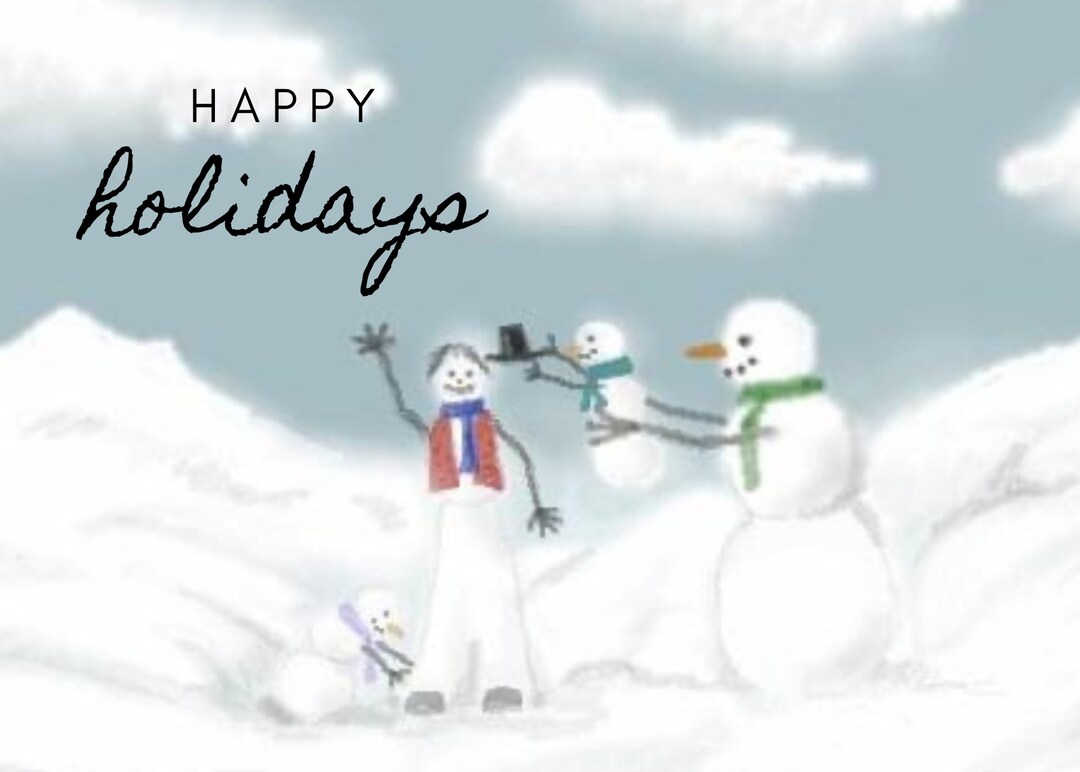 Snow Family Printable Holiday Card - Etsy
