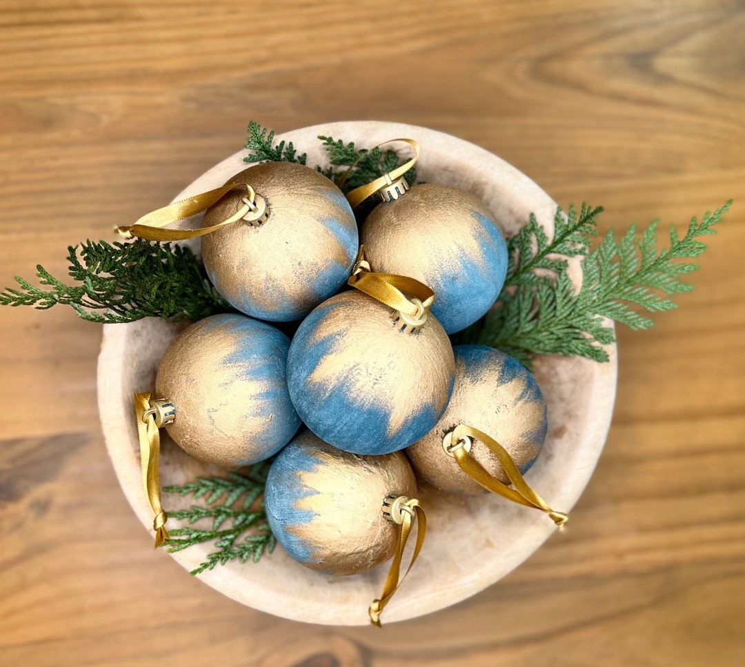 Handmade Christmas Balls Textured Matte Finish Rustic Boho Ornament ...