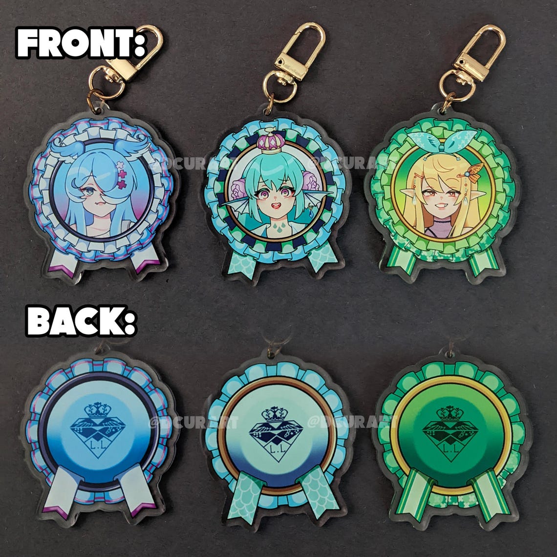Nijien Lazulight Obsydia Ethyria Dbl Sided Vtuber Charms - Etsy