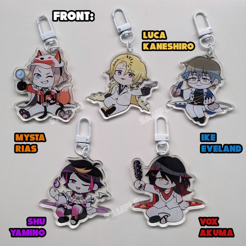 Nijien Luxiem Noctyx Dbl Sided Vtuber Charms - Etsy