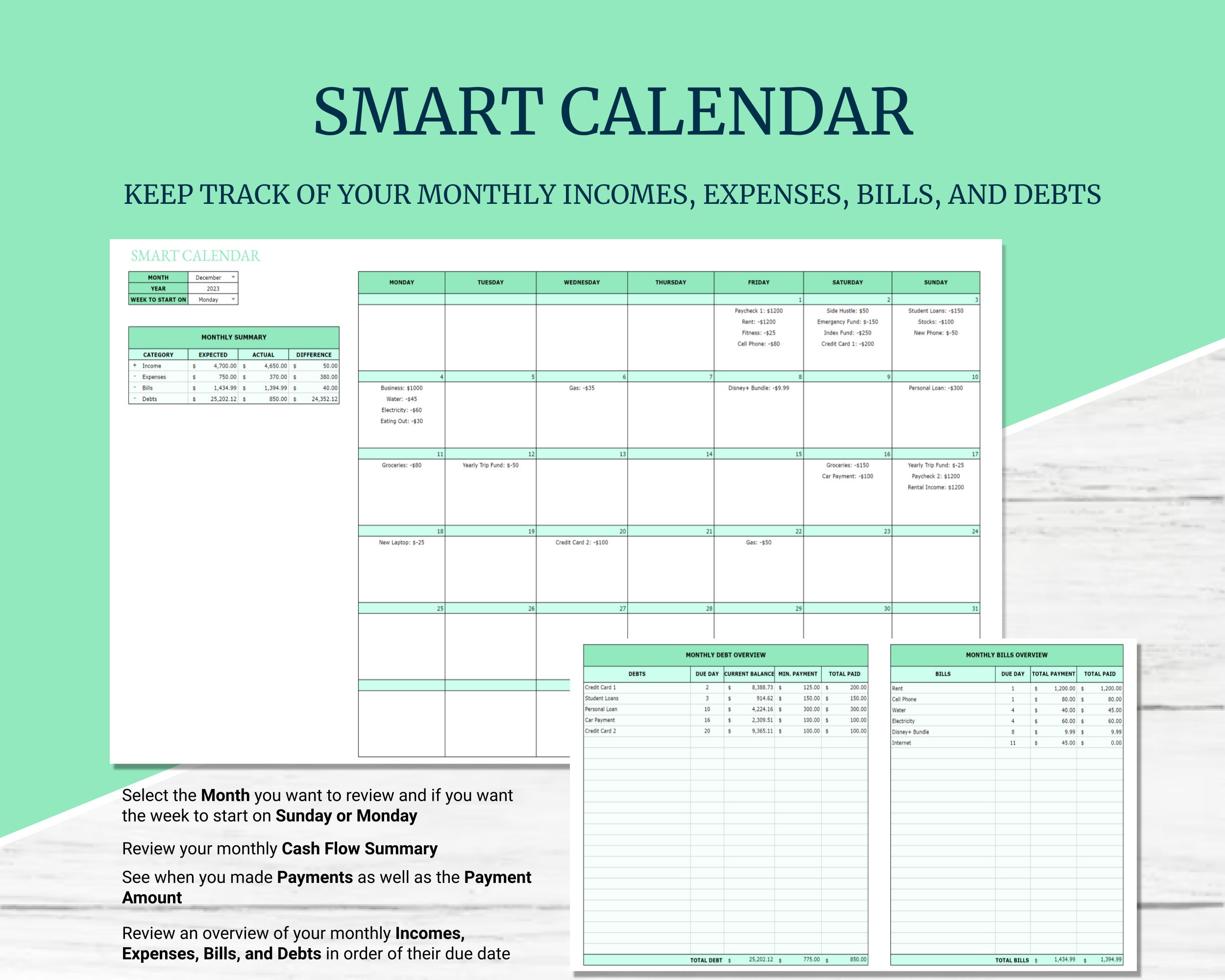 Ultimate Monthly Budget Spreadsheet Template for Google Sheets, Monthly ...