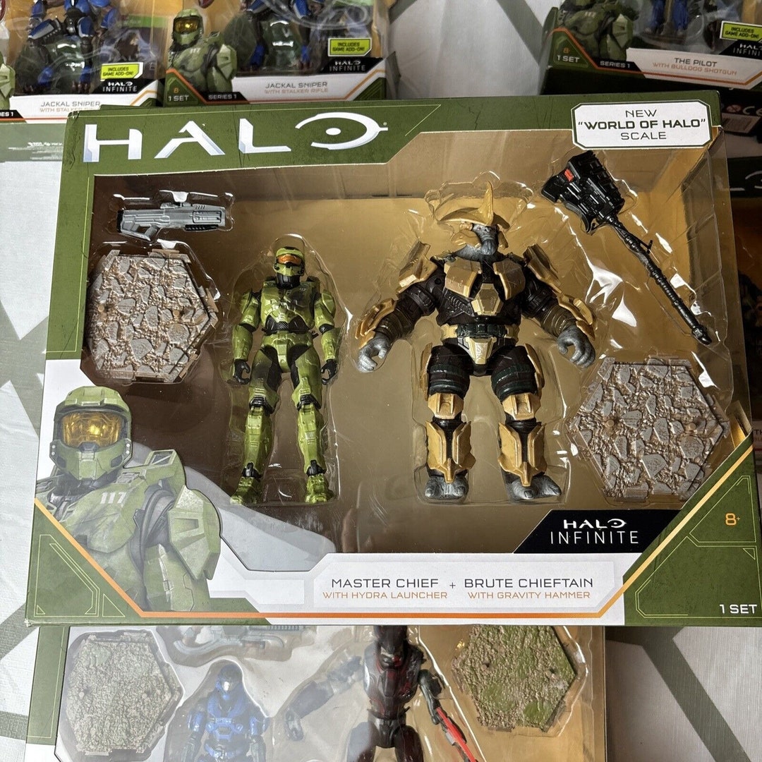 HALO Infinite Heroes Vs Villains Master Chief Brute Chieftain Figure ...