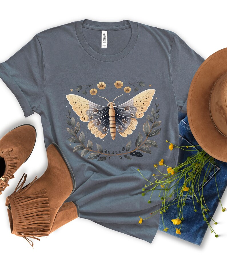 Vintage Moth T-shirt / Mystical Night Moth Shirt / New Age Tee / Dark ...