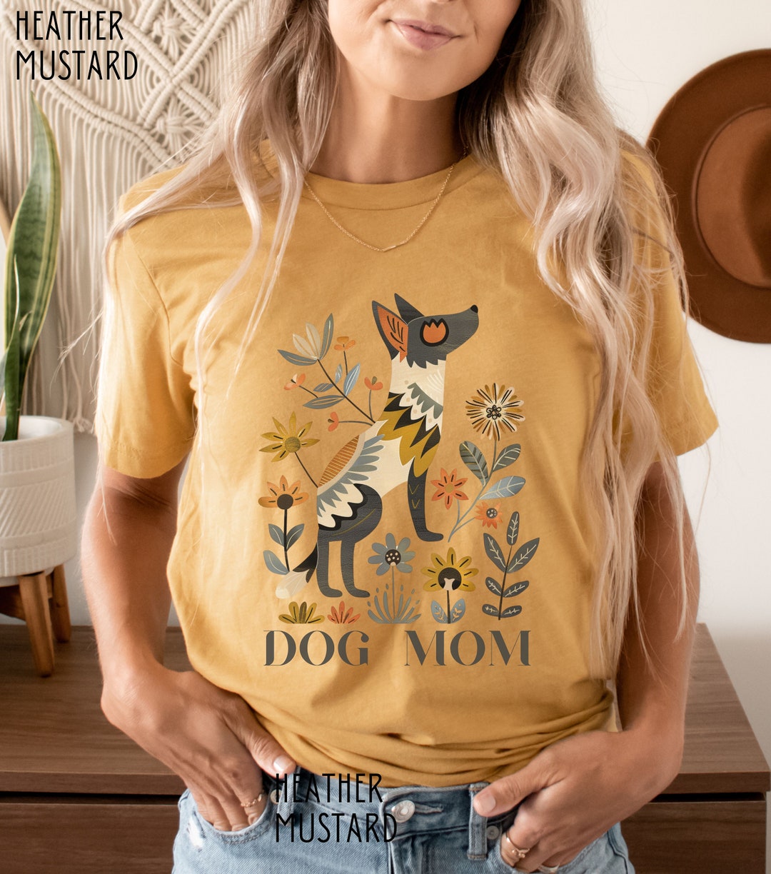 Dog Mom Shirt, Scandinavian Folk Art, Scandi Floral Puppy Tee ...