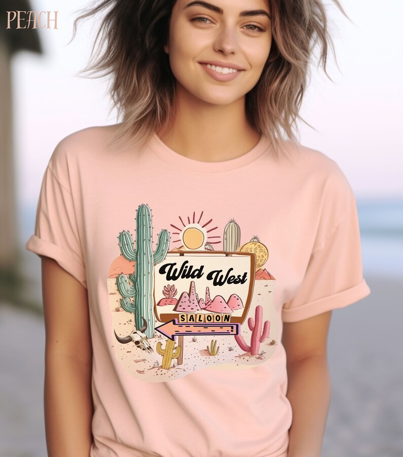 Wild West Saloon Shirt, Retro Western T-shirt, Gift for Cowgirl With ...