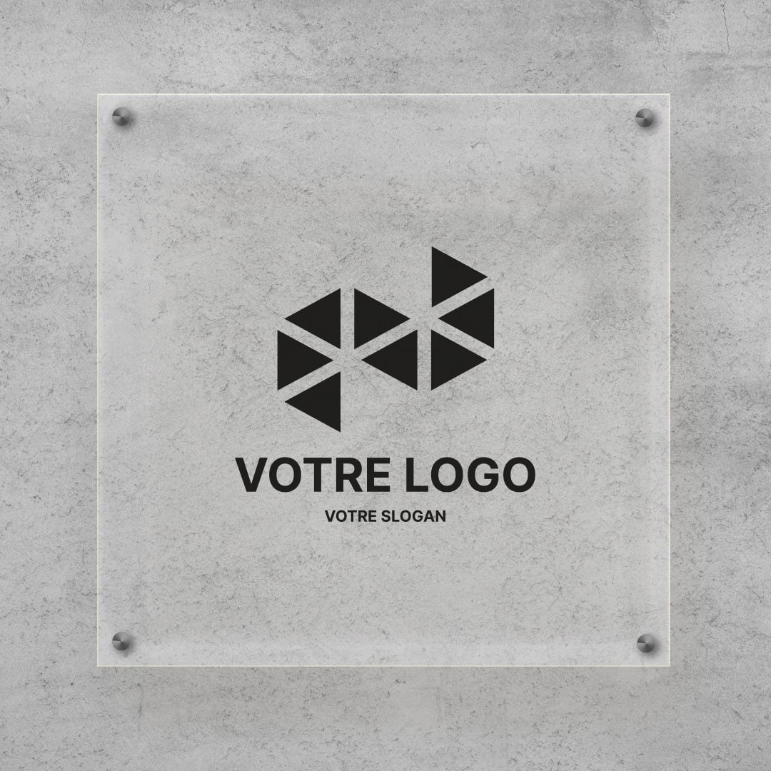 3030cm Professional Plexiglass Sign 5mm Transparent With Black Logo ...