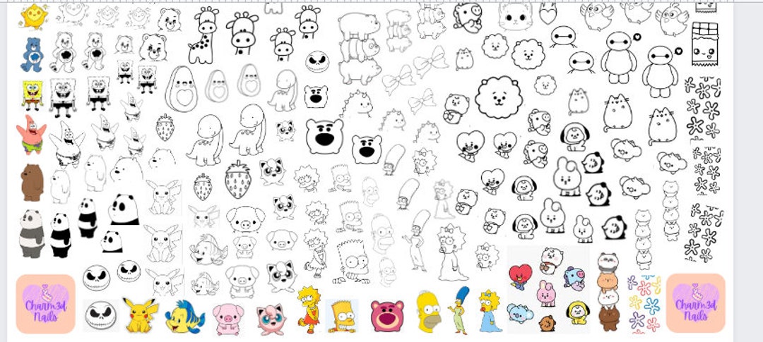 Charm3d Nails Nail Art Practice Sheet PDF File Ready to Print Printable ...