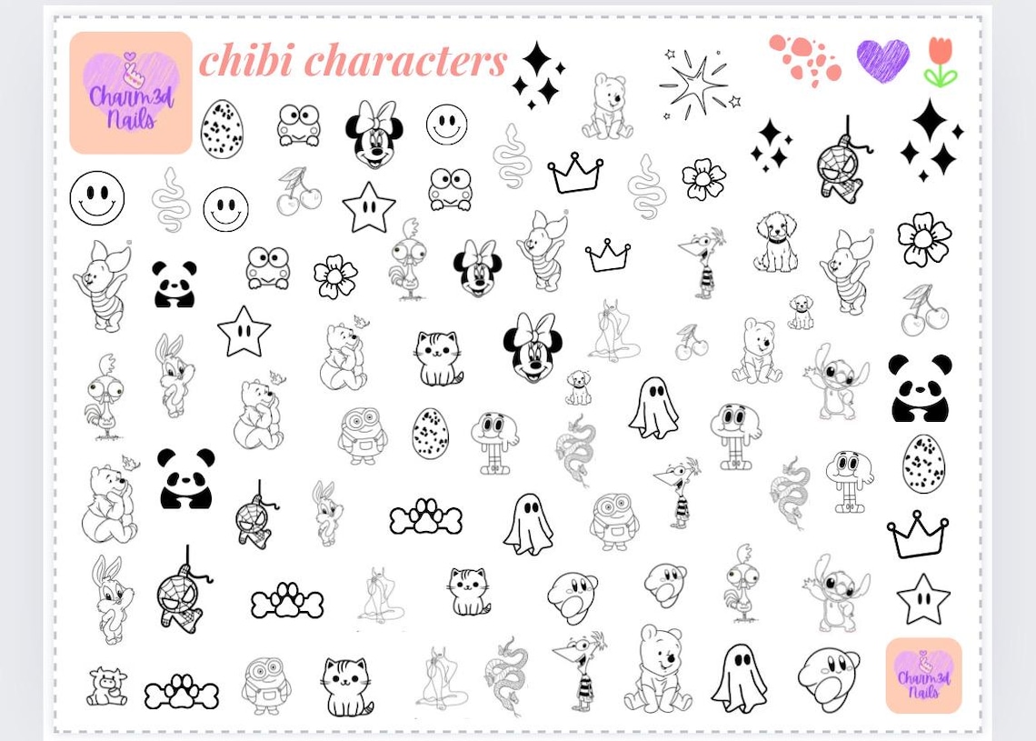 Charm3d Nails | Nail Art Practice Sheet | Printable PDF Nail Art Guide ...
