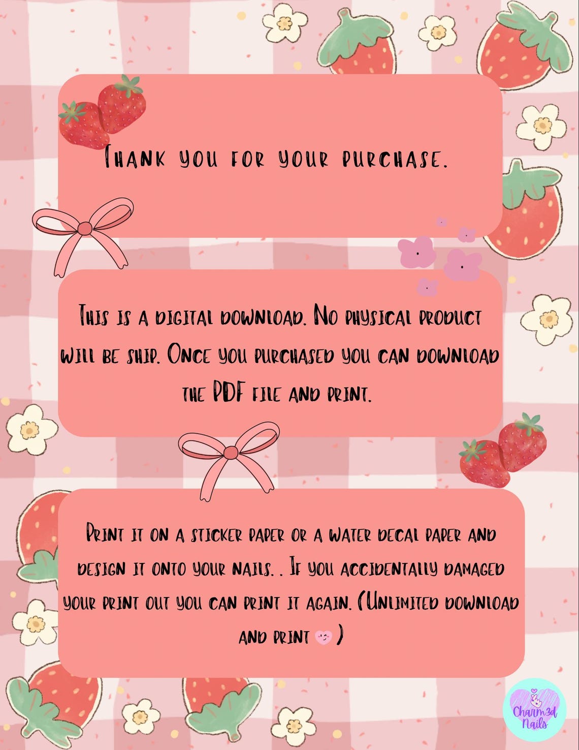 Charm3d Nail | Cute Character Digital Nail Art Guide | Nail Art ...