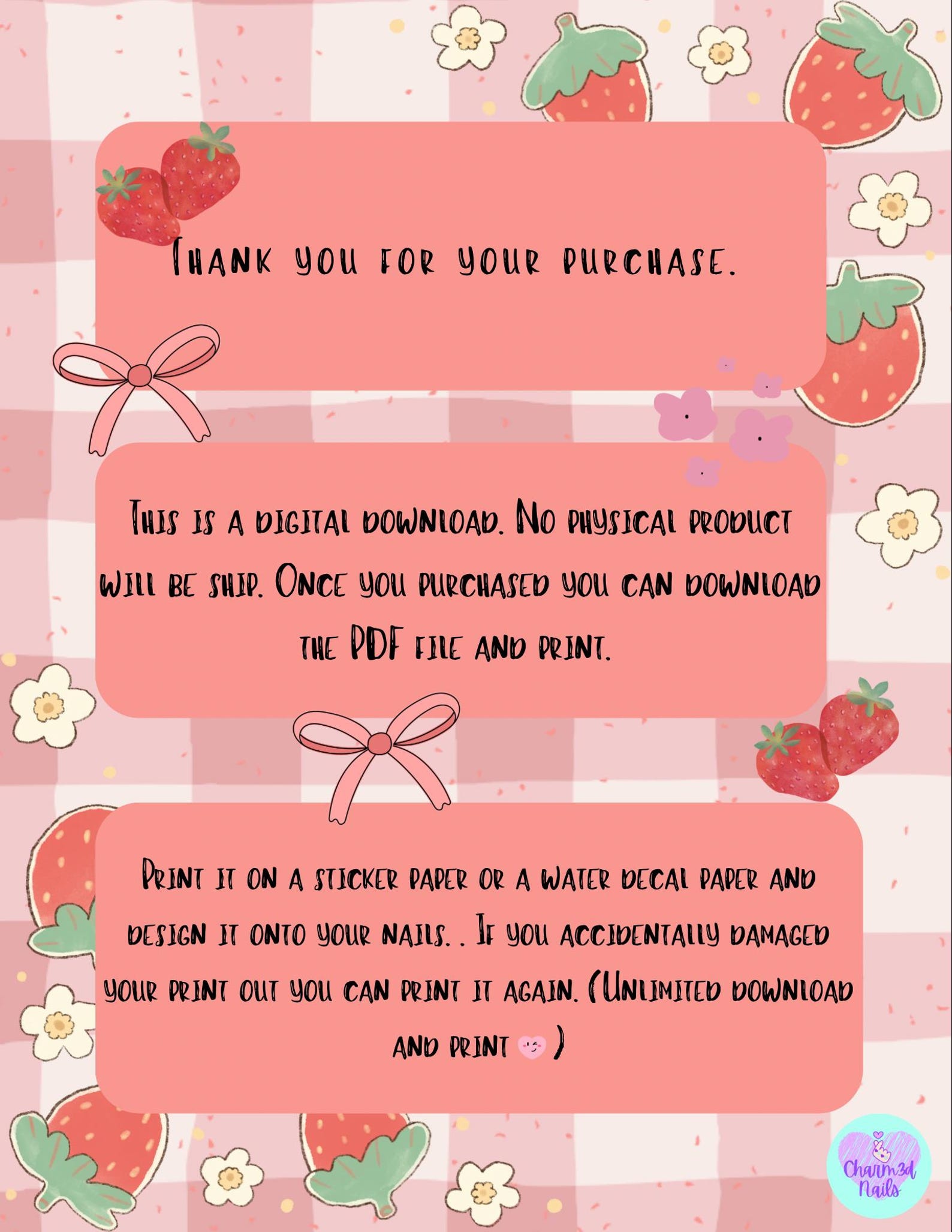 Charm3d Nail | Cute Character Digital Nail Art Guide | Nail Art ...