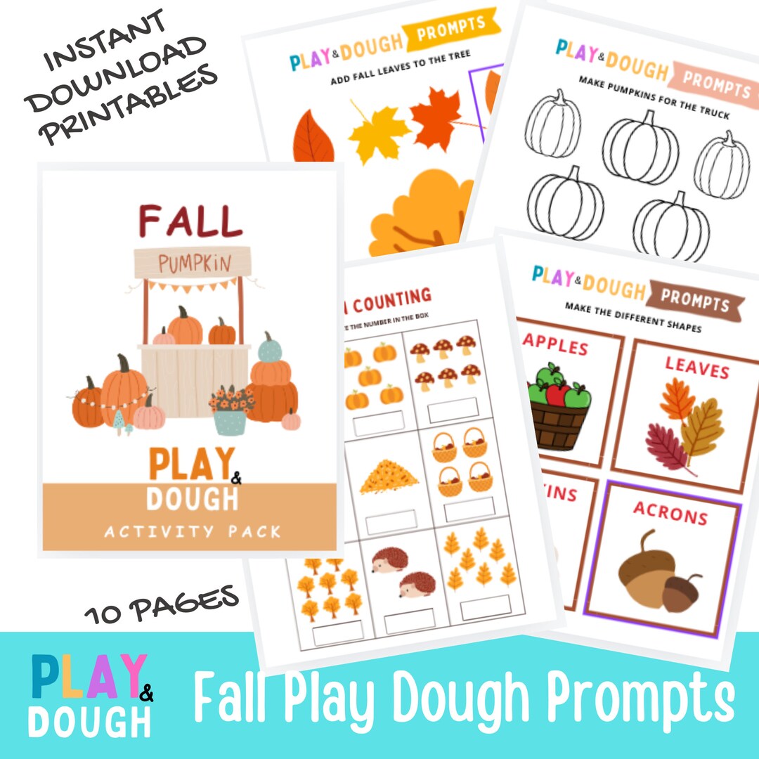 Fall Play Dough Mats With Sensory Play Dough Prompts and Activity Pack ...
