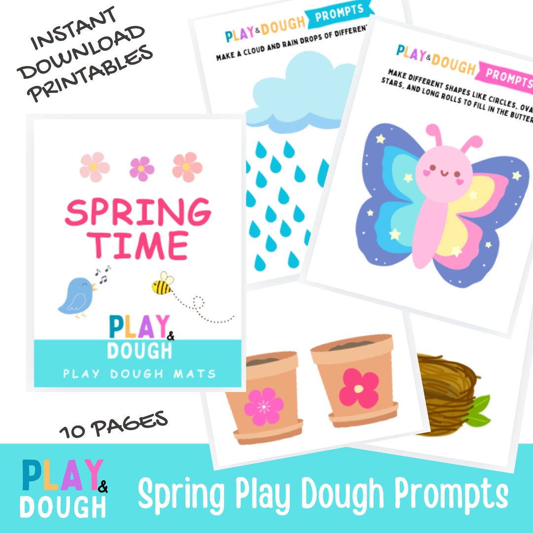 Spring Time Play Dough Mats With Sensory Play Dough Prompts, Outdoor ...