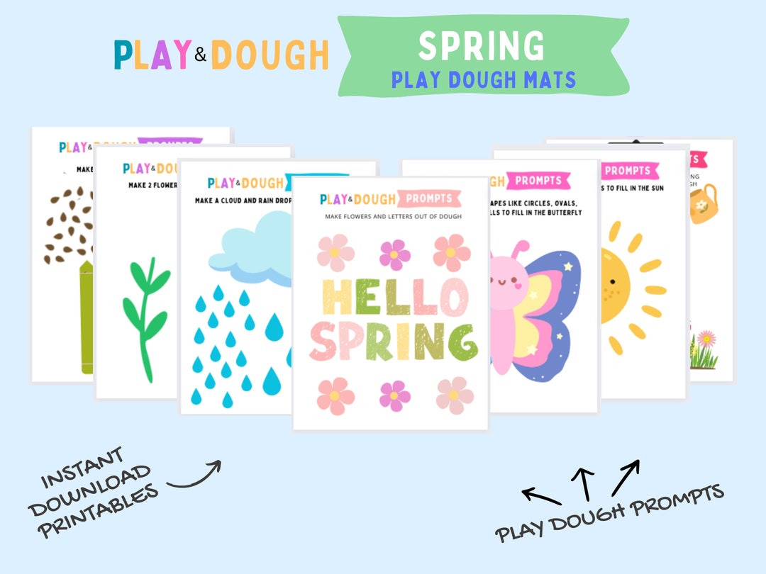 Spring Time Play Dough Mats With Play Dough Prompts, Outdoor Toddler ...