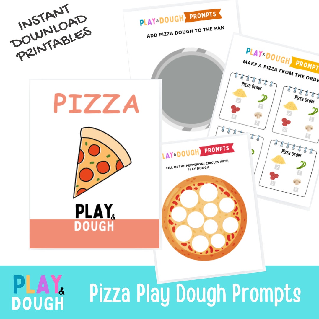 Pizzeria Restaurant Play Dough Mats With Sensory Play Dough Prompts and ...