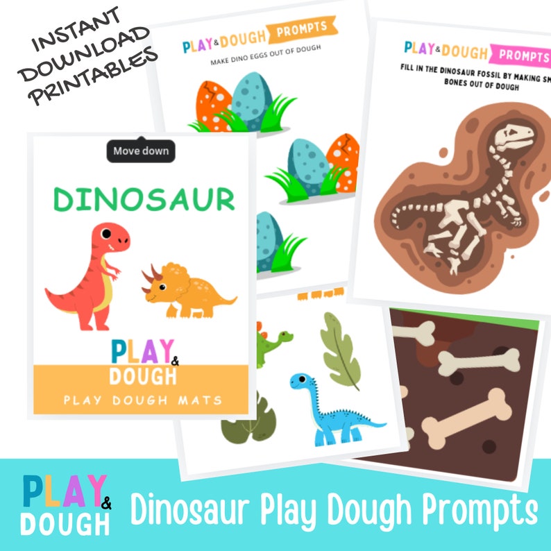 Dinosaur Play Dough Mats With Sensory Play Dough Prompts, Toddler ...