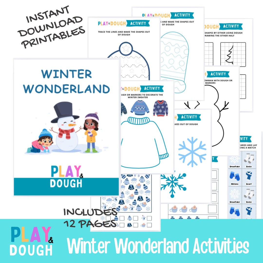 Winter Wonderland Play Dough Activity Mats With Sensory Play Dough ...