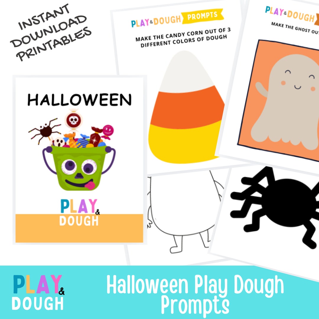 Halloween Play Dough Mats With Sensory Play Dough Prompts and Activity ...