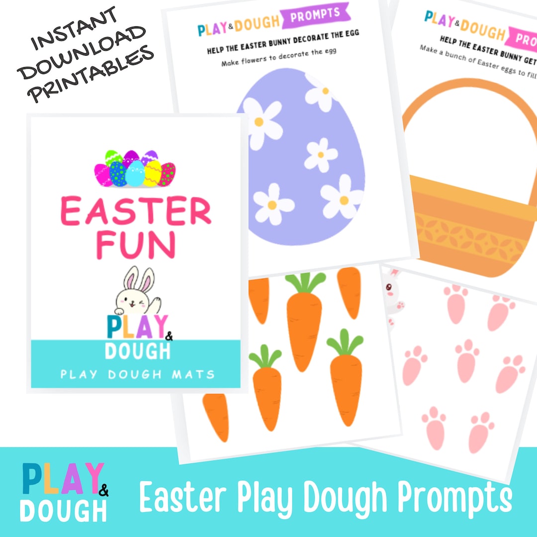Easter Play Dough Mats With Sensory Play Dough Prompts, Easter Bunny ...
