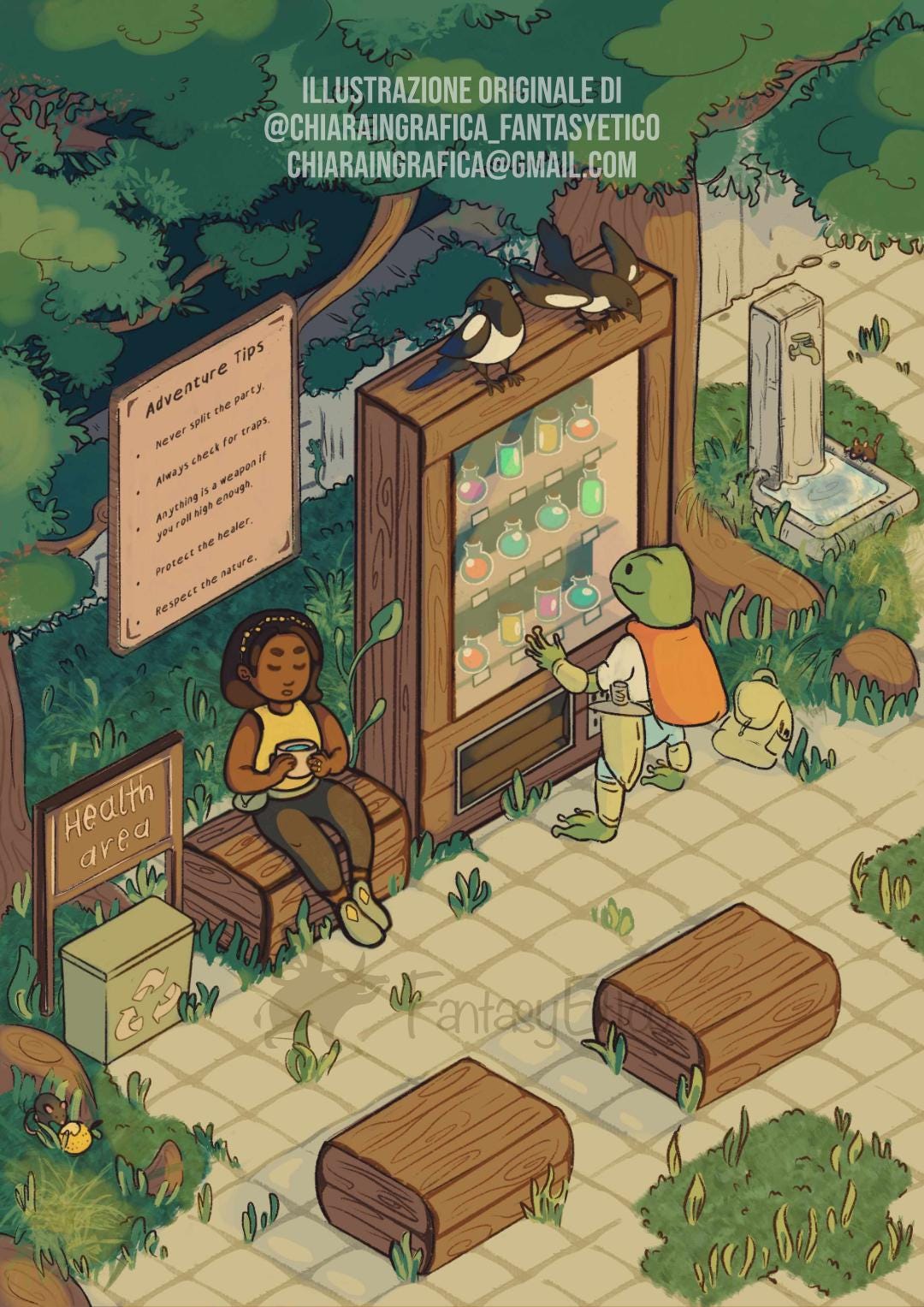 Frog Health Area Illustration - Etsy