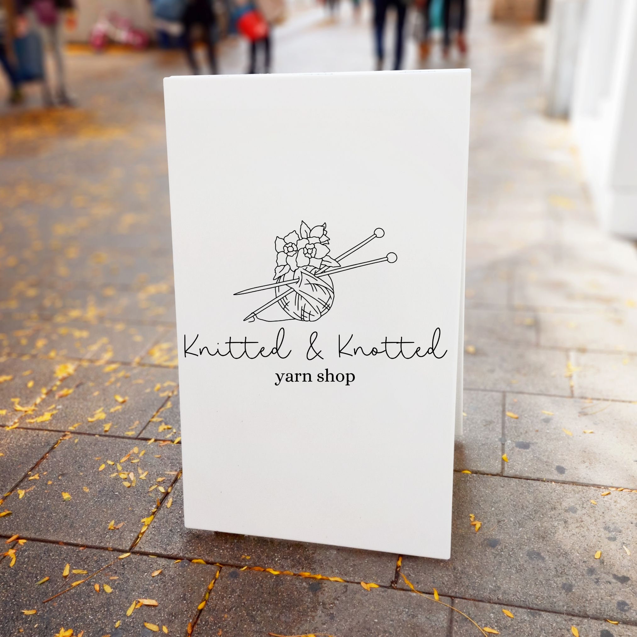 Yarn Knitting Logo | Premade Logo | Boho Logo | Line Art Logo | Logo ...