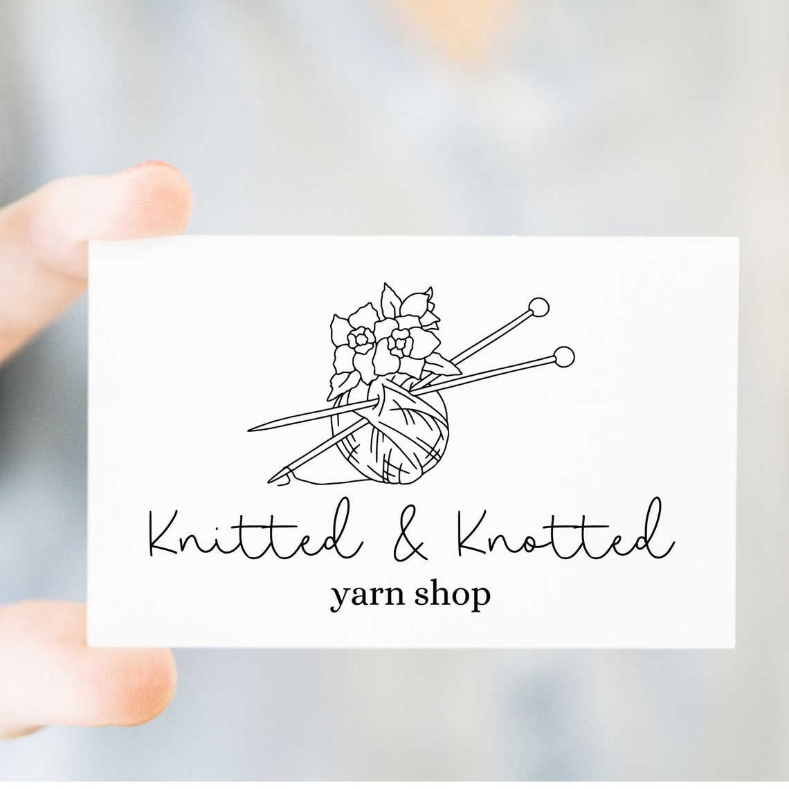Yarn Knitting Logo | Premade Logo | Boho Logo | Line Art Logo | Logo ...