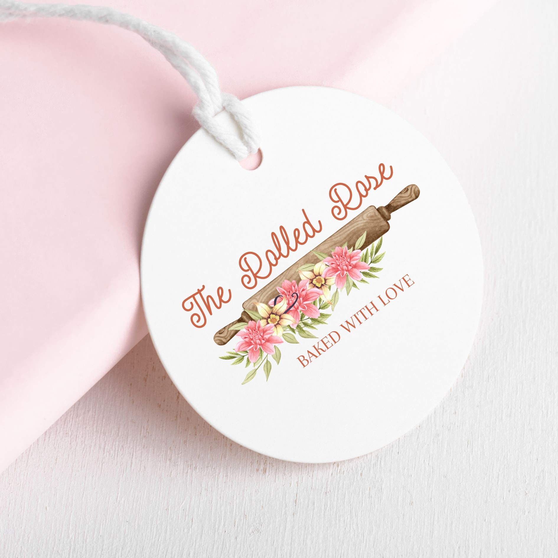 Bakery Logo | Baker Logo | Floral Rolling Pin Logo Design | Premade ...