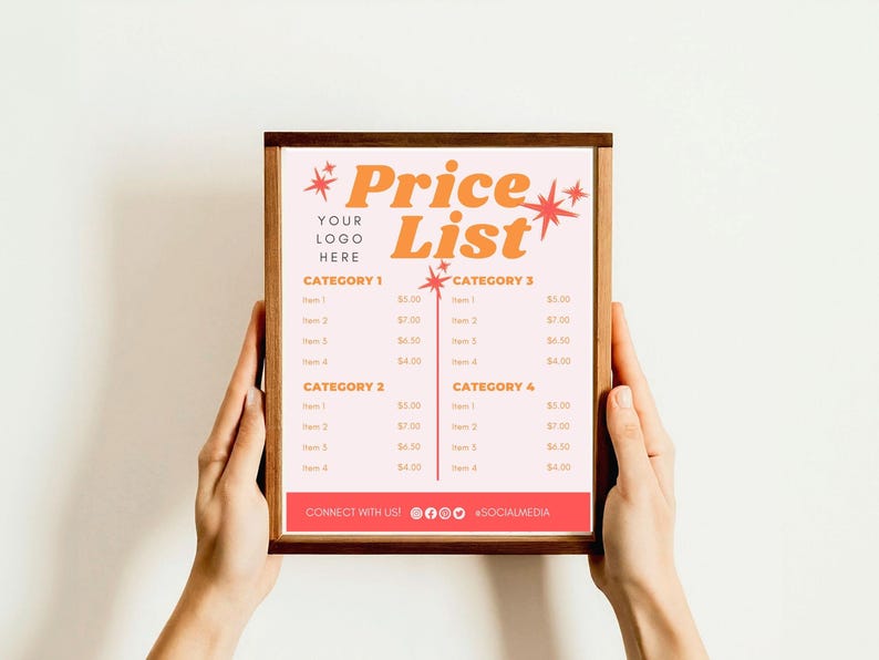 Editable Scan to Pay Sign, Price List Sign, QR Code Sign, Editable ...