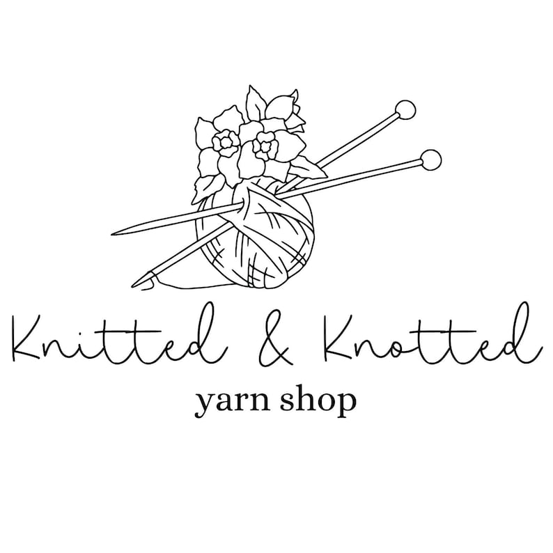 Yarn Knitting Logo | Premade Logo | Boho Logo | Line Art Logo | Logo ...