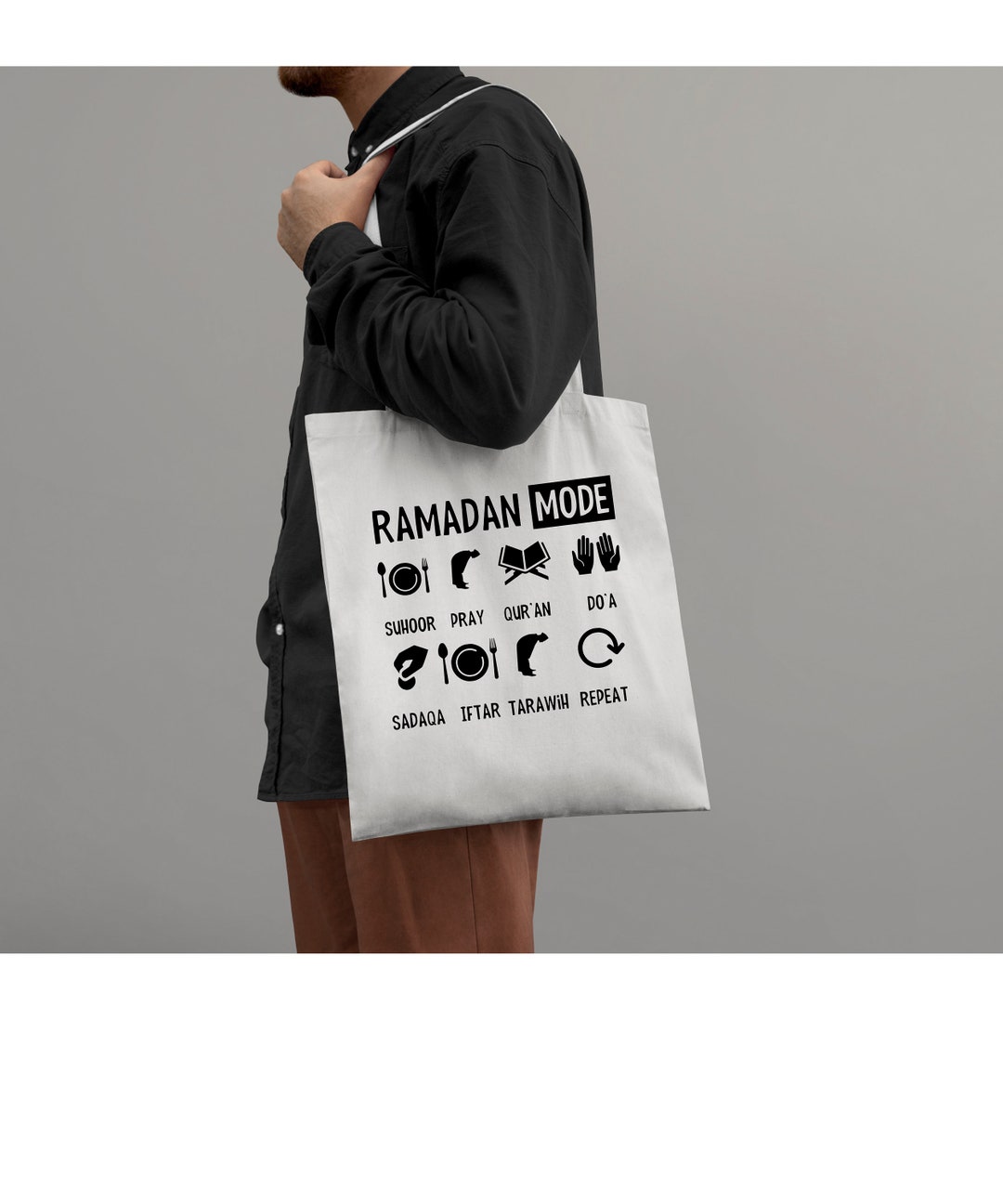 Ramadan Mode on Bag, Ramadan Mubarak Gift Bag, Ramadan Tote Bag ...