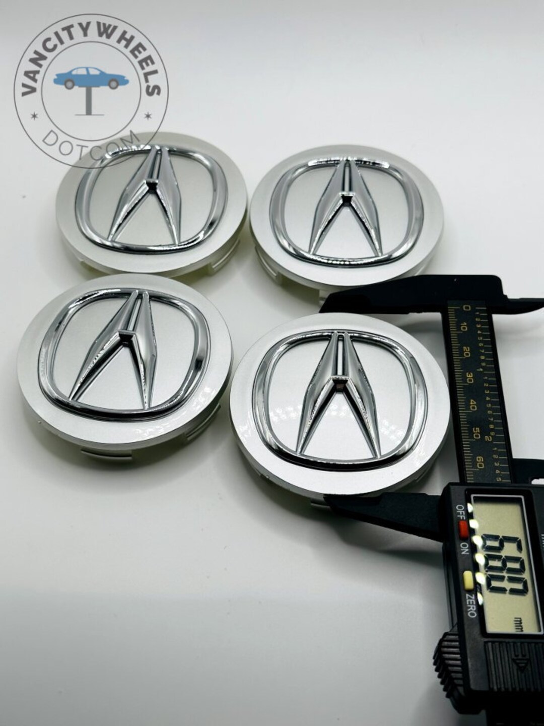 Set of 4 Silver/chrome Acura Alloy Wheel Center Caps 68mm, Silver ...