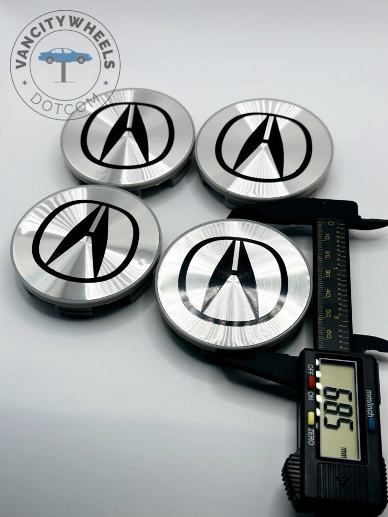 Set of 4 Chrome/black Acura Alloy Wheel Center Caps 69mm, Center Hub ...