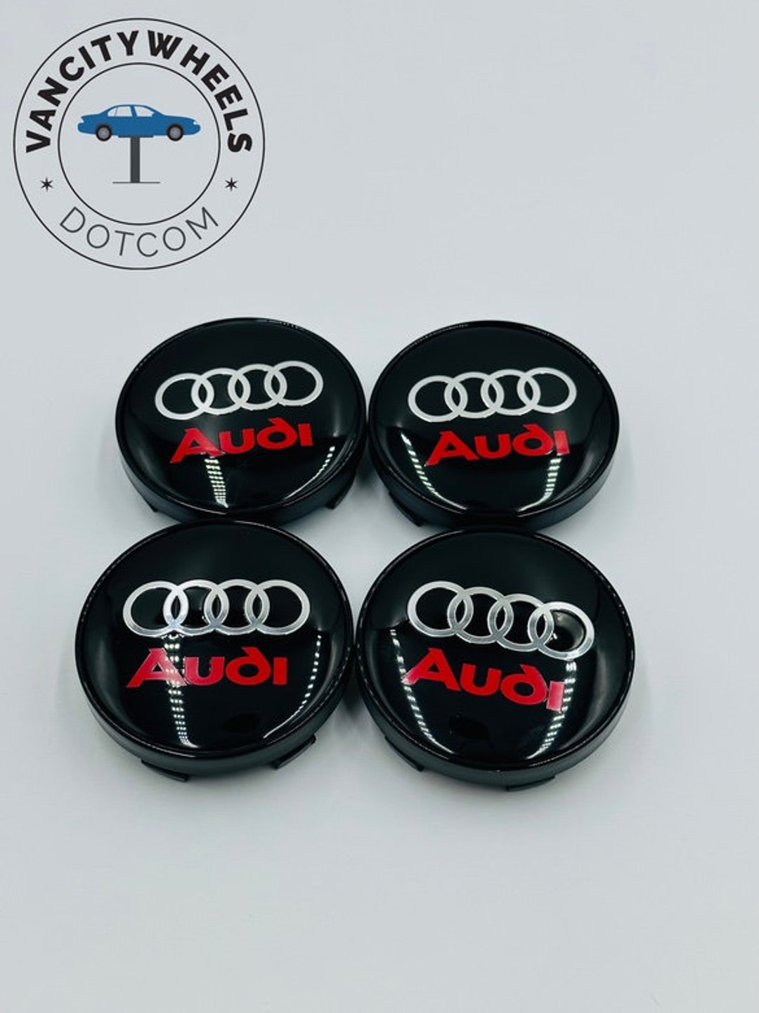 Premium 4pcs AUDI Wheel Center Caps in Varied Sizes and Wheel Cap Base ...