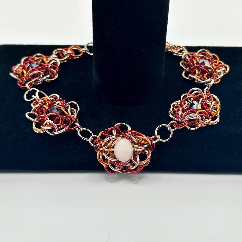 Handmade 4 Winds Romanov Weave Chain Maille Bracelet, Fire and Warmth ...
