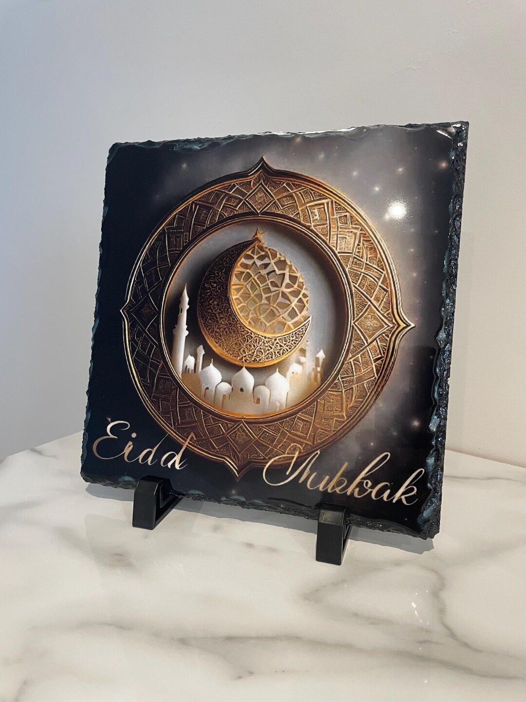 Eid Mubarak and Hajj Mubarak Heavyweight Kaaba Islam Mecca Rock Slate ...
